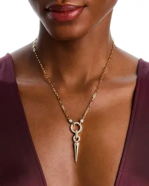 Bloomingdale'S Diamond Spike Statement Necklace In 14k Yellow 1.0 Tcw