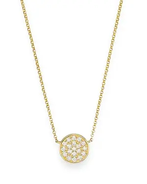 Bloomingdale'S Diamond Pave Disk Pendant Necklace - Yellow Gold/white Diamonds