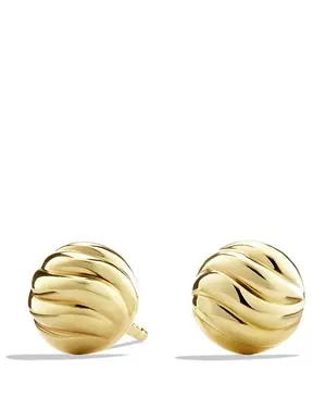 David Yurman Sculpted Cable Stud Earrings - Gold