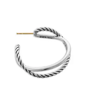 David Yurman Sterling Crossover Hoop Earrings
