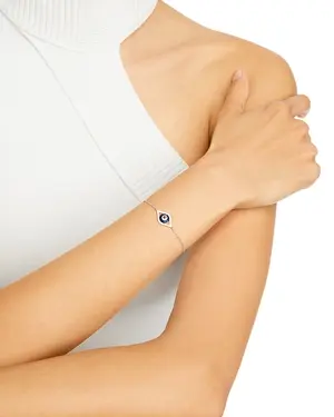 Bloomingdale'S Diamond And Sapphire Evil Eye Bracelet