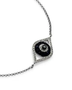 Bloomingdale'S Diamond And Sapphire Evil Eye Bracelet