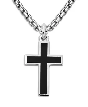 David Yurman Exotic Stone Cross With Black Onyx
