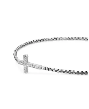 David Yurman Petite Pave Cross Chain Bracelet