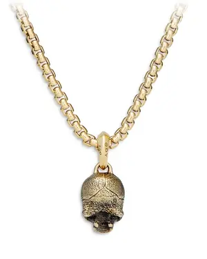 David Yurman 18k Yellow Skull Pendant