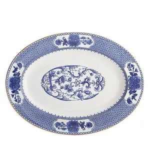 MOTTAHEDEH Imperial Blue Oval Platter - No Color
