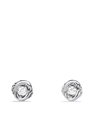 David Yurman Infinity Diamond Stud Earrings - Silver