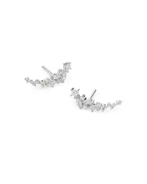 Bloomingdale'S 14k White 1.0 Tcw Diamond Ear Climbers