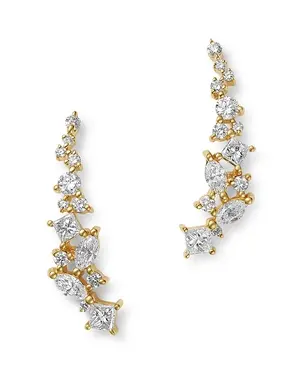 Bloomingdale'S Diamond Climber Earrings, 0.75 Tcw - White/gold