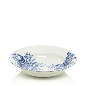 MOTTAHEDEH Emmeline Rim Soup Bowl - Blue/white