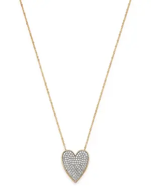 Bloomingdale'S Diamond Heart Pendant Necklace - White/gold