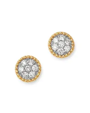 Bloomingdale'S Cluster Diamond Stud Earrings - White/gold