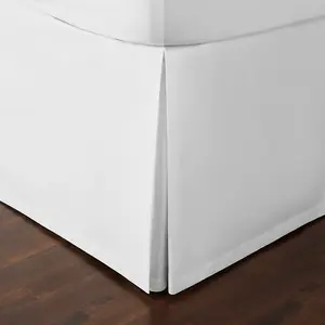 HUDSON PARK COLLECTION 680tc Supima Sateen Bedskirt, Queen Exclusive - White