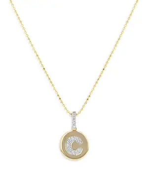Bloomingdale'S Diamond Accent Initial Pendant Necklace - C