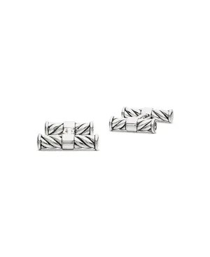 David Yurman Cable Elongated Cufflinks In Sterling 22mm - Silver
