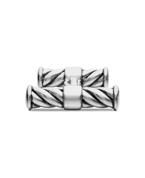 David Yurman Cable Elongated Cufflinks In Sterling 22mm - Silver