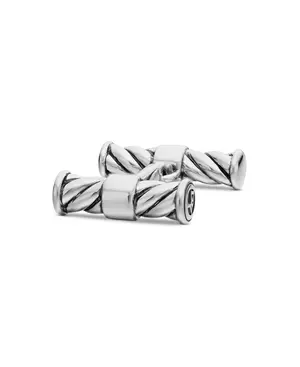 David Yurman Cable Elongated Cufflinks In Sterling 22mm - Silver
