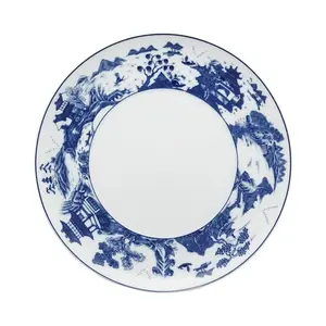 MOTTAHEDEH Blue Shou Dinner Plate - Blue  Whi