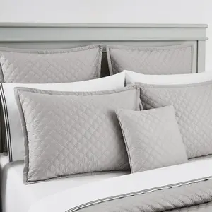 HUDSON PARK COLLECTION Hudson Park Double Diamond Coverlet, Twin Exclusive - Silver