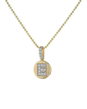 Bloomingdale'S 14k Yellow Gold Diamond Initial Pendant Necklace - E