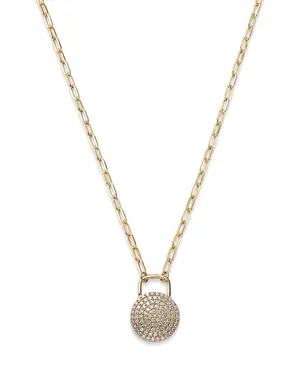 Bloomingdale'S Diamond Pave Disc Pendant Necklace - Gold