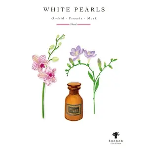 BAOBAB COLLECTION Max 35 White Pearls Candle