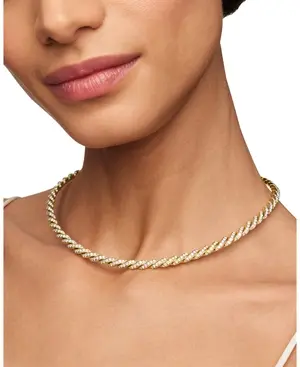 David Yurman Sculpted Cable Diamond Necklace