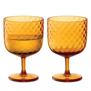 LSA Dapple Wine Glass, Set Of 2 - Amber