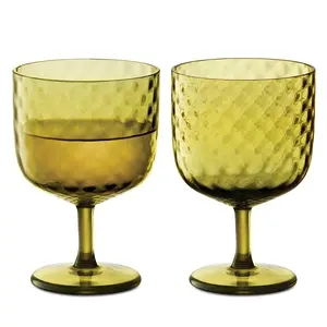 LSA Dapple Wine Glass, Set Of 2 - Green