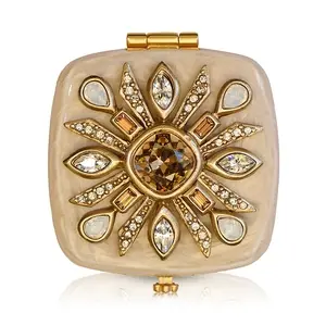 JAY STRONGWATER Schuyler Maltese Bejeweled Compact - Golden