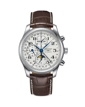 LONGINES Master Collection Chronograph, 42mm - Silver/brown