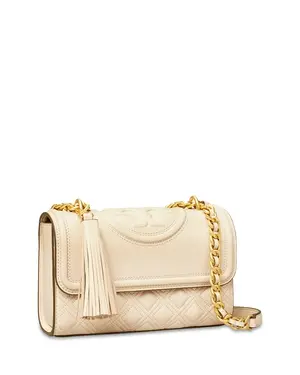 Tory Burch Fleming Small Quilted Leather Convertible Shoulder Bag - New Cream