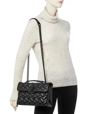 Kurt Geiger Kensington Drench Leather Shoulder Bag - Black