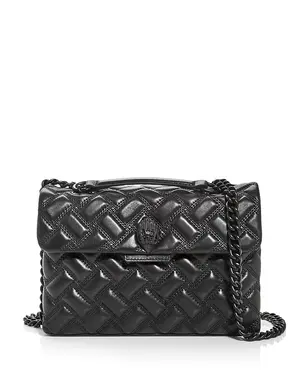 Kurt Geiger Kensington Drench Leather Shoulder Bag - Black