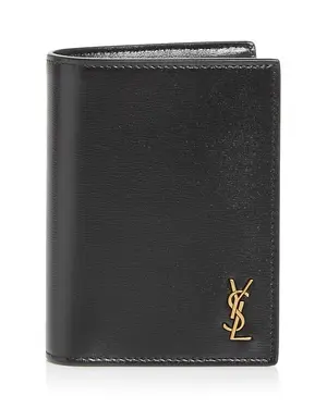 Saint Laurent Leather Bifold Wallet - Noir