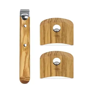 CRISTEL Casteline Tech Olive Wood Handle Set - Tan