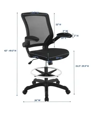 MODWAY Veer Drafting Chair - Black