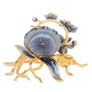 JAY STRONGWATER Orchid Clock Delft Garden