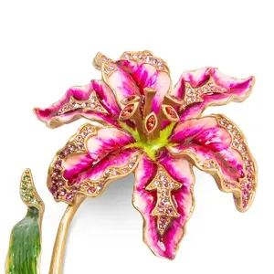 JAY STRONGWATER Lily Objet D'art Brooch