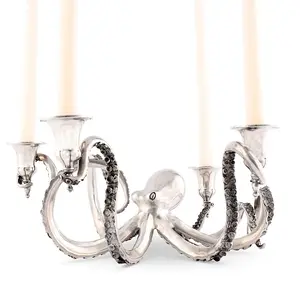 VAGABOND HOUSE Four Taper Octopus Candelabrum - Pewter