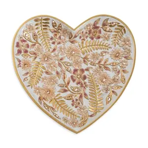 JAY STRONGWATER Aria Floral Heart Trinket Tray