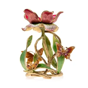 JAY STRONGWATER Meredith Floral Pillar Candle Holder
