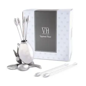 VAGABOND HOUSE Olive Cheese Picks And Holder Set