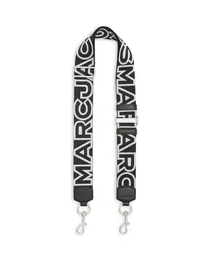 Marc Jacobs The Outline Logo Webbing Strap - Black/silver