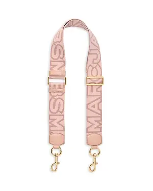 Marc Jacobs The Outline Logo Webbing Strap - Rose Multi/gold