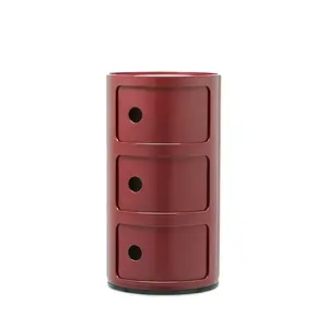 KARTELL Componibili Colors 3 Tier Storage Tower - Burgundy