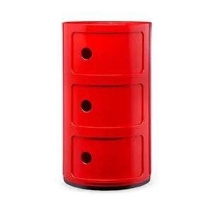 KARTELL Componibili Colors 3 Tier Storage Tower Red
