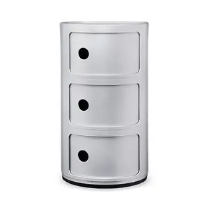 KARTELL Componibili Colors 3 Tier Storage Tower Silver