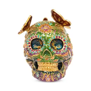 JAY STRONGWATER Skull With Butterflies Box - Bouquet