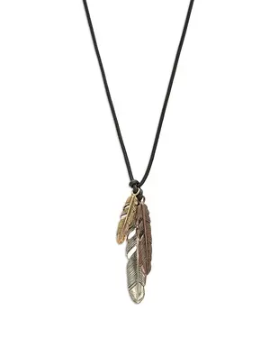 John Varvatos Artisan Metals Feather Cluster Necklace - Silver